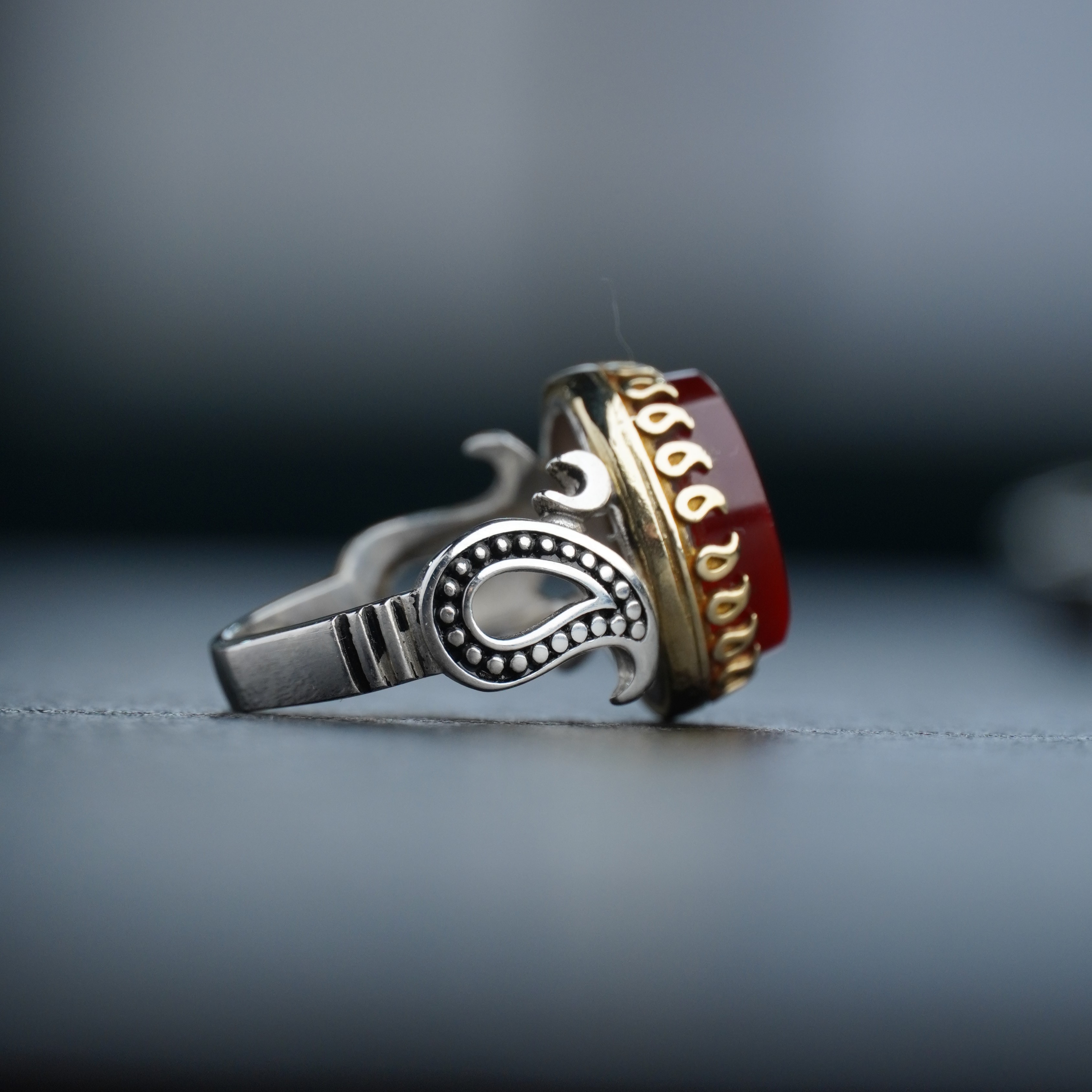 انگشتر مردانه عقیق سرخ کد 1277 | گالری الماس تابان