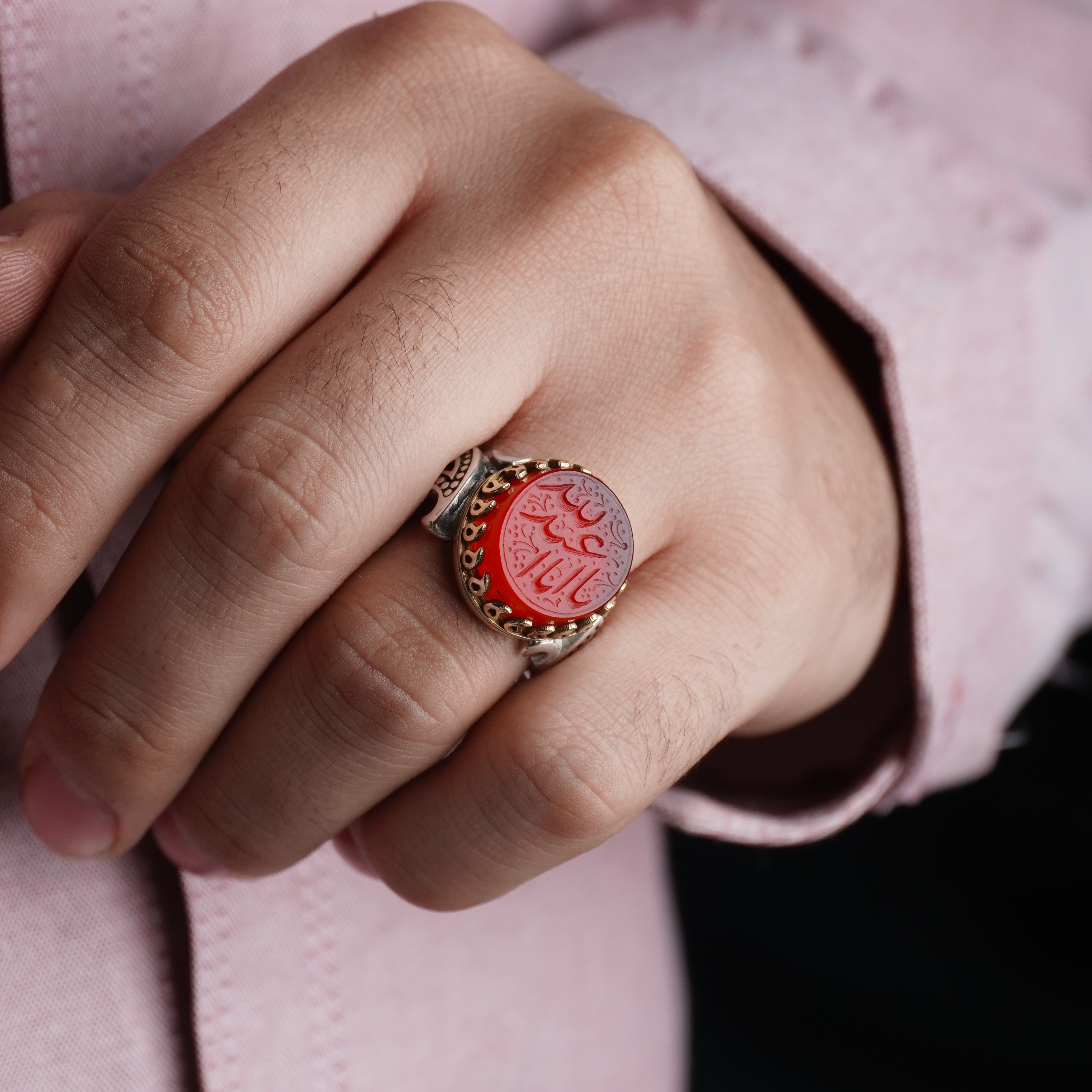 انگشتر مردانه عقیق سرخ کد 1277 | گالری الماس تابان